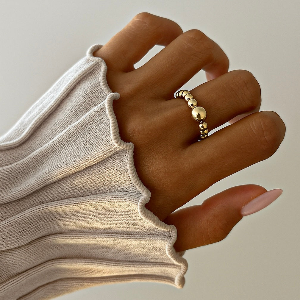 Olivia | Beaded Stretchy Ring – Bara Boheme