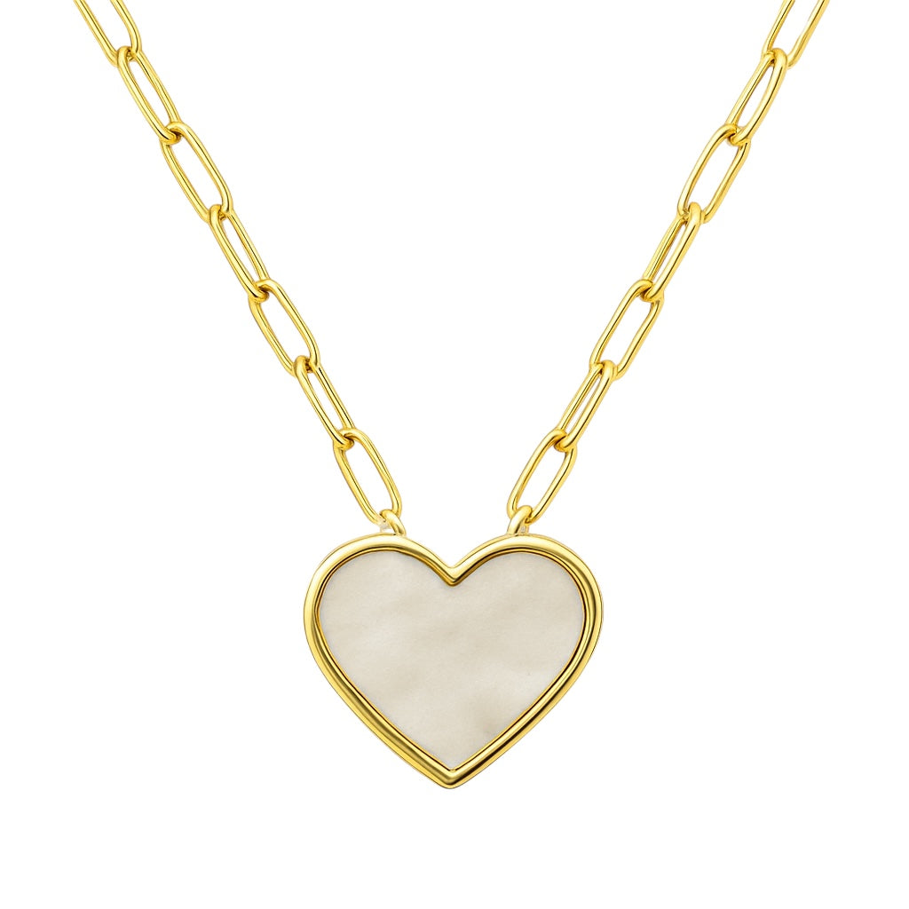 Adore | Mother of Pearl Heart Necklace – Bara Boheme