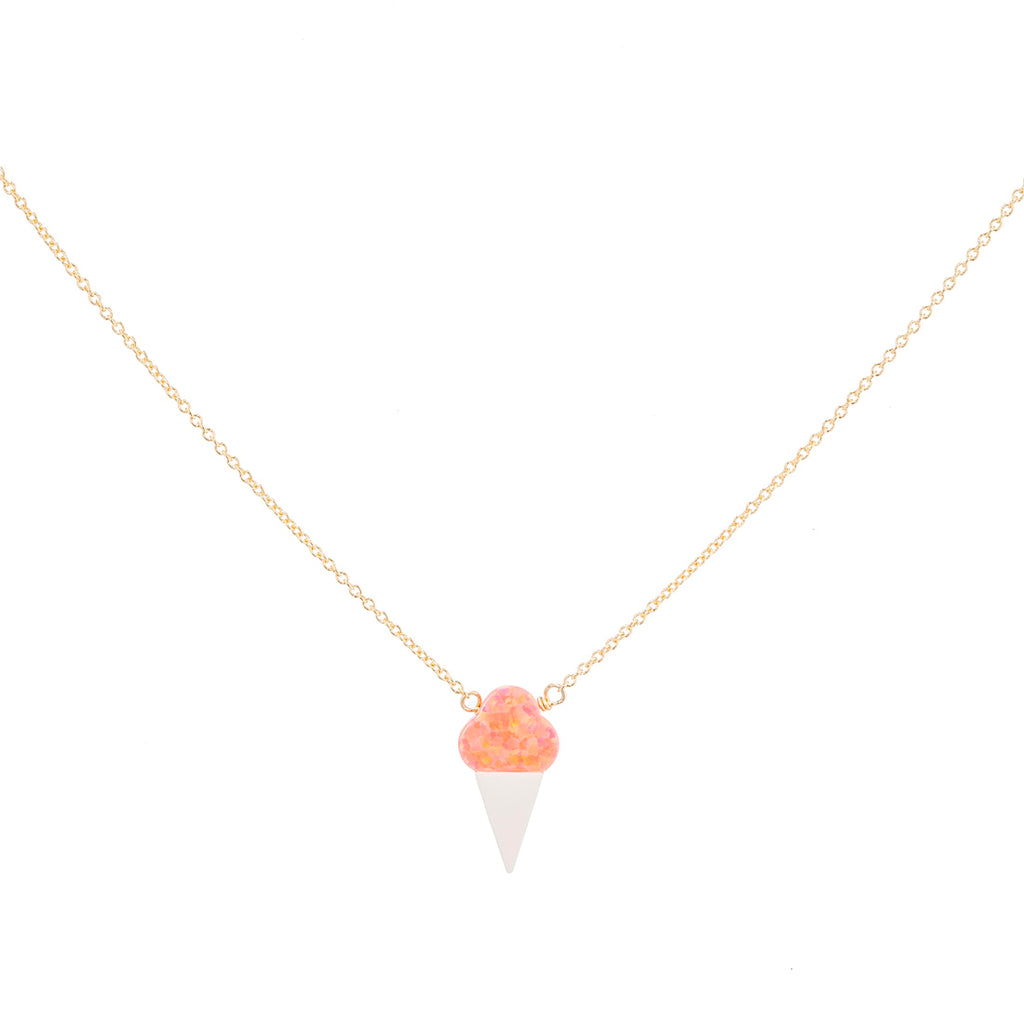 ICE CREAM | Opal Charm on a Gold Filled Chain Necklace – Bara Boheme